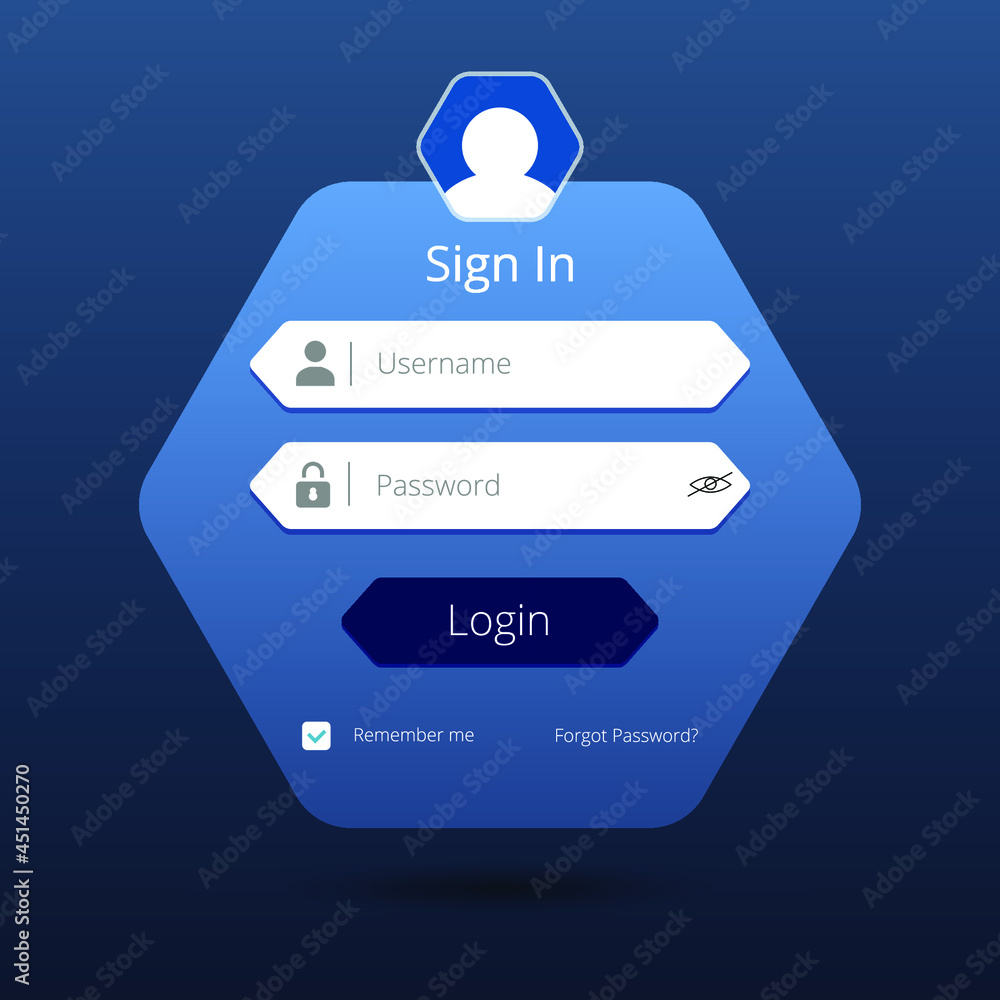 Modern Login form page. Login interface template page design Website UI ...