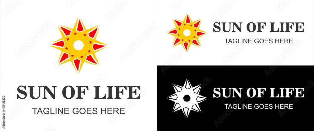 Vector design elements for your company logo, sun shape icon, modern ...