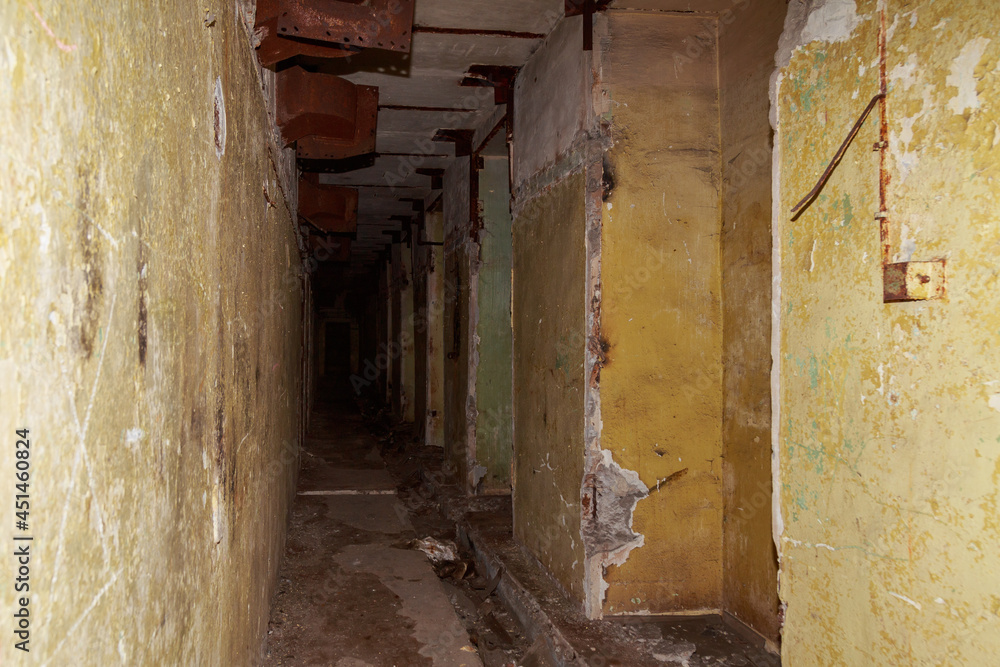 The interior of underground anti-nuclear abandoned secret military ...