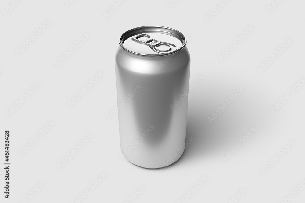 350ml Energy drink soda can mockup template isolated on light grey background. High resolution ...