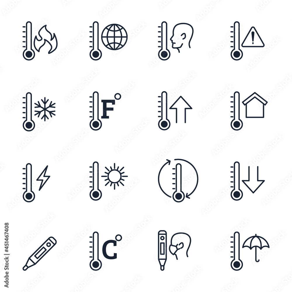 set of Temperature elements symbol template for graphic and web design ...