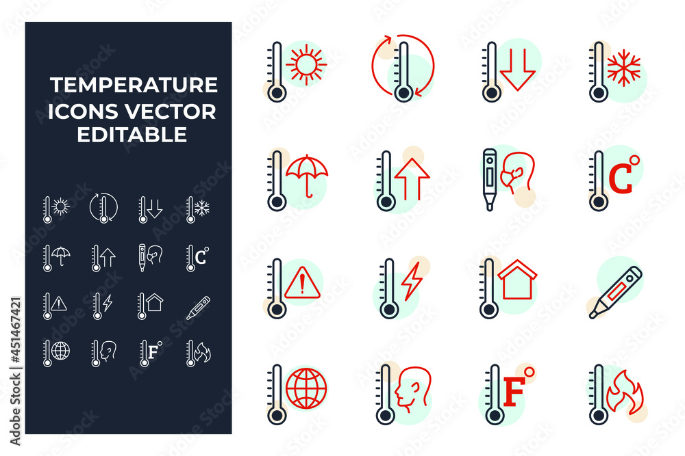 set of Temperature elements symbol template for graphic and web design ...