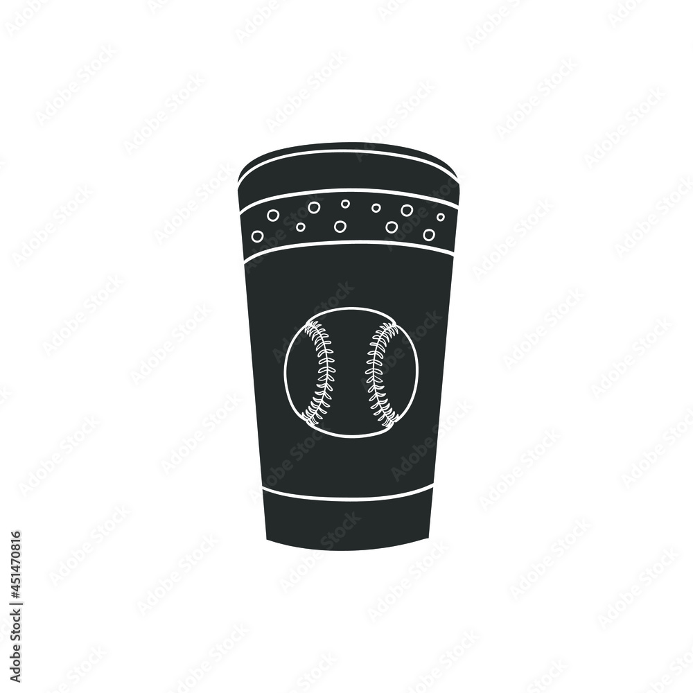 Baseball Beer Icon Silhouette Illustration. Drinks Vector Graphic ...