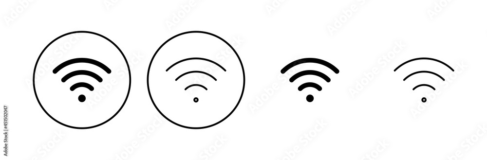 Wifi icon set. signal vector icon. Wireless icon vector Stock Vector ...