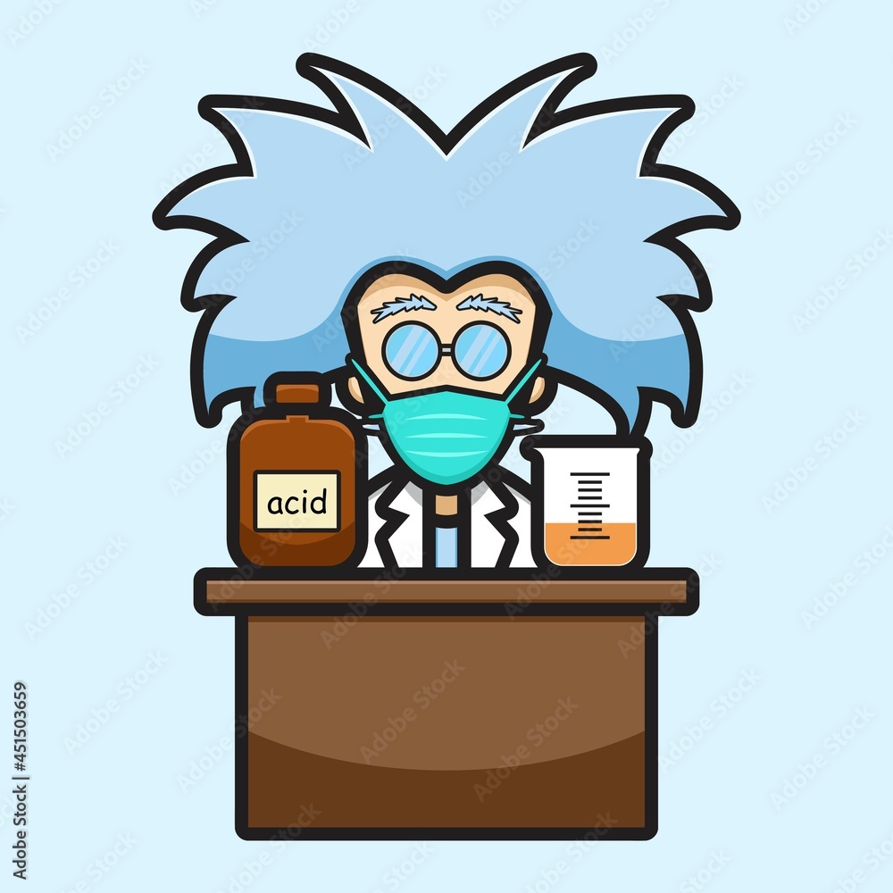 Mad Scientist Cartoon Explosion