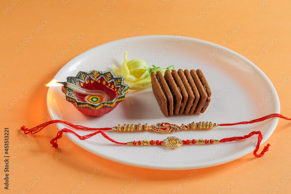 Rakhi thali focused at the center, Raksha Bandhan is an important ...