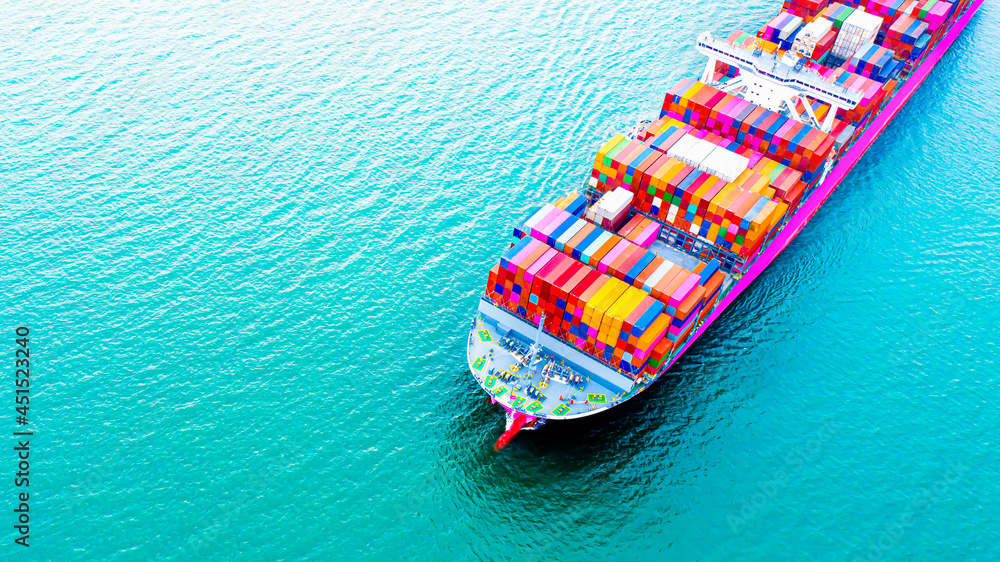 Container ship in ocean, Freight Transportation cargo,Shipping,Nautical ...