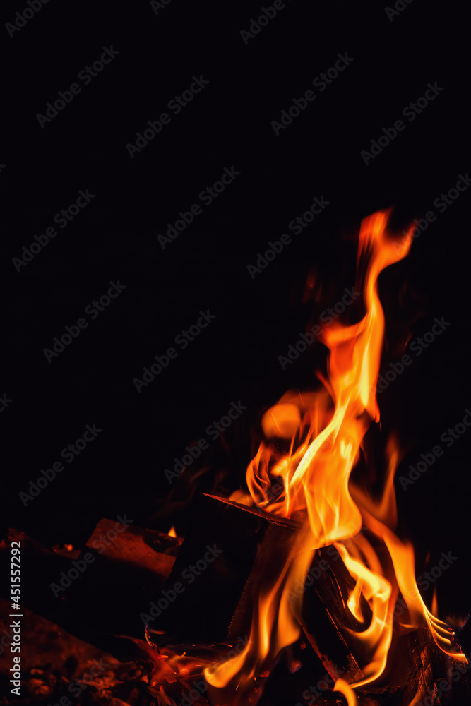 flame of a fire at night Stock Photo | Adobe Stock