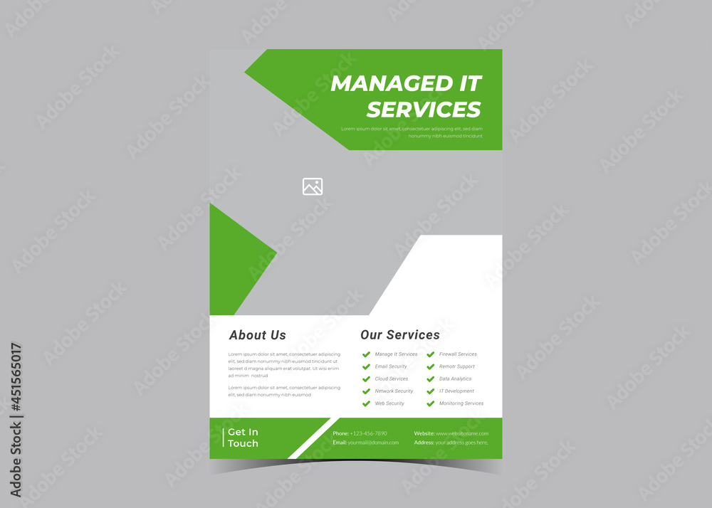 IT service and management flyer template idea sample. Virtual IT ...