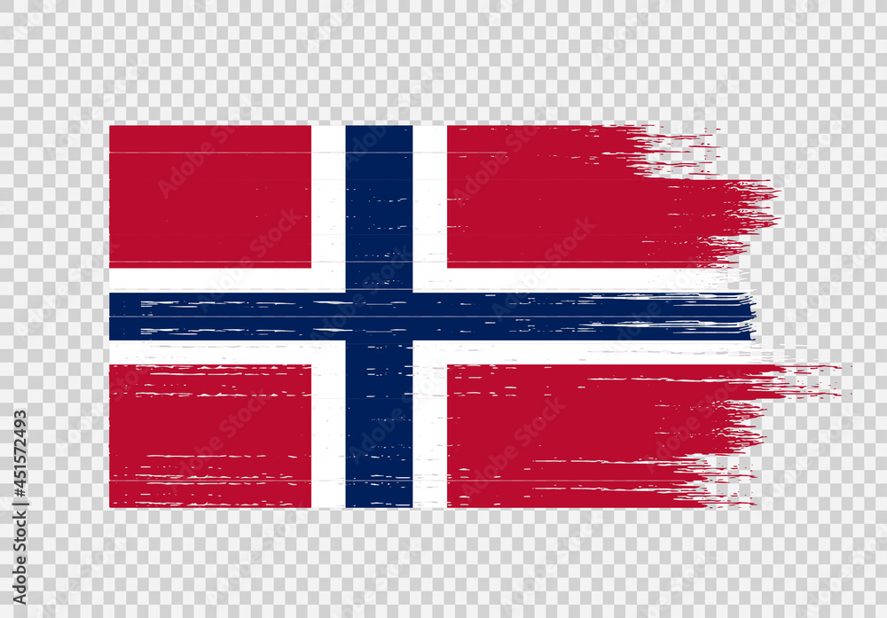 Norway flag with brush paint textured isolated on png or transparent ...