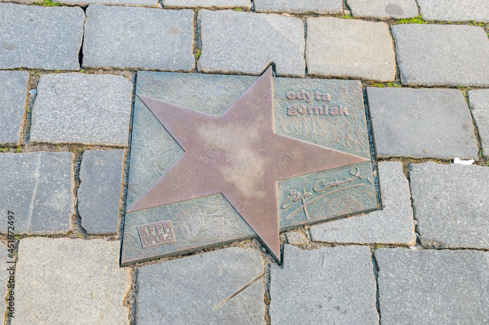 Foto de Opole, Poland - June 4, 2021: Star of Edyta Gorniak at Walk of ...
