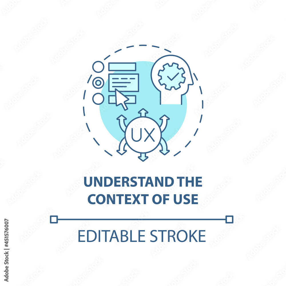 Understand context of use concept icon. User-centered design abstract ...