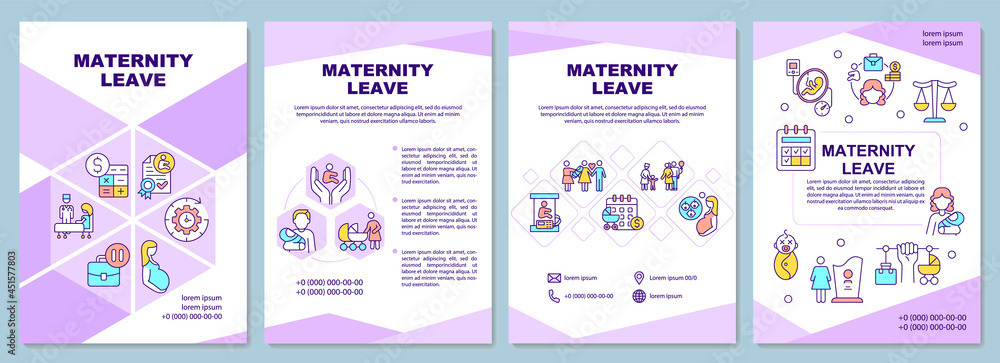 Maternity leave brochure template. Flyer, booklet, leaflet print, cover ...