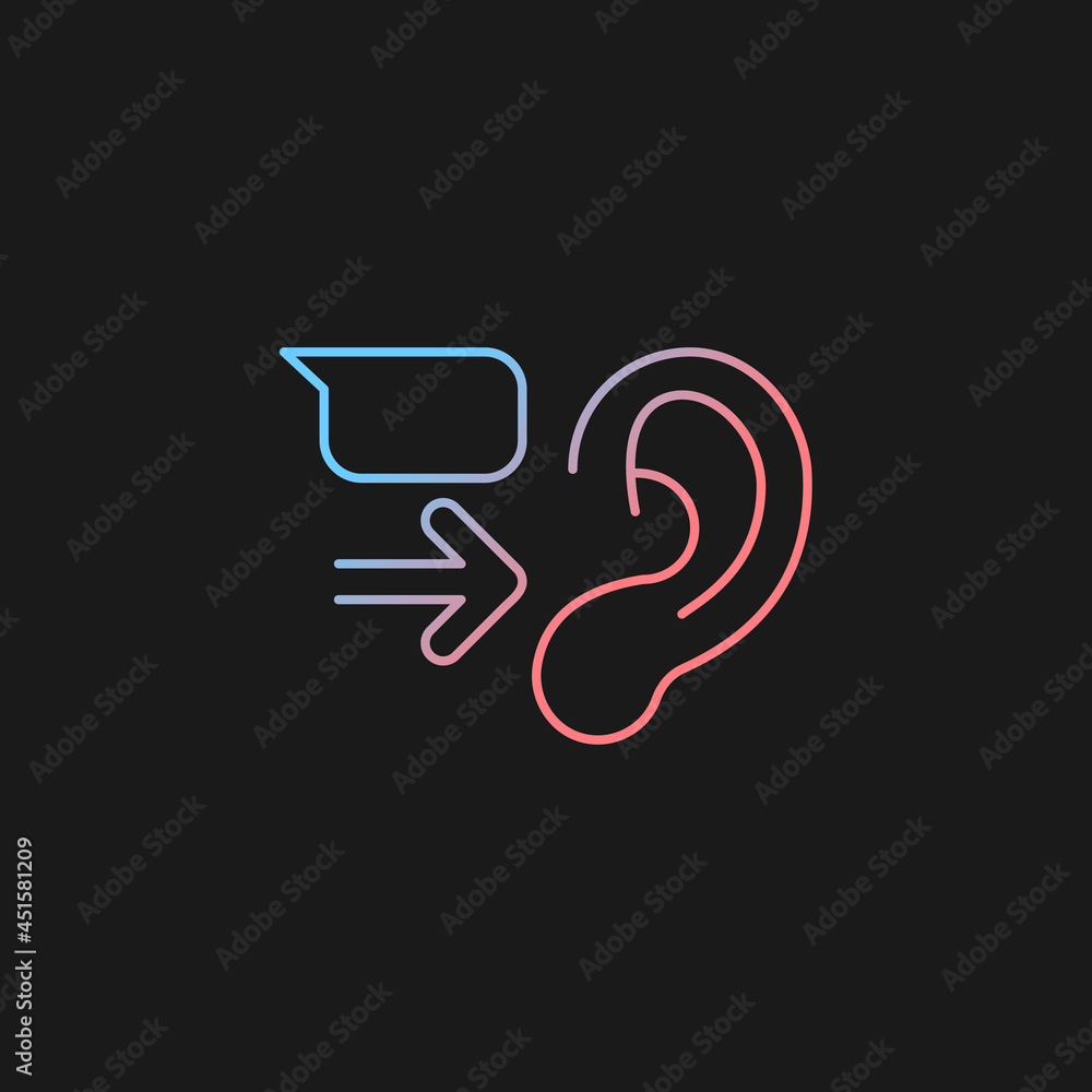 Message receiver gradient vector icon for dark theme. Communication ...