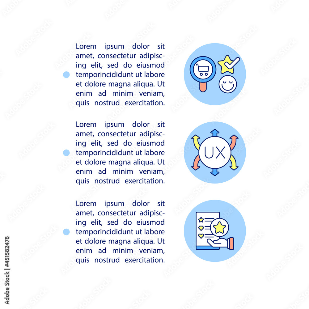 UX relevance concept line icons with text. PPT page vector template ...