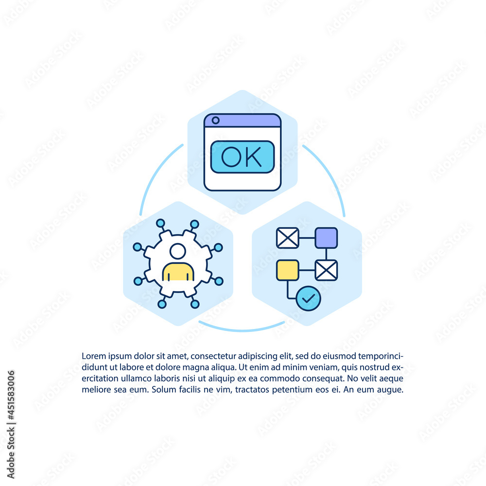 Stockvector User-centered design concept line icons with text. PPT page ...