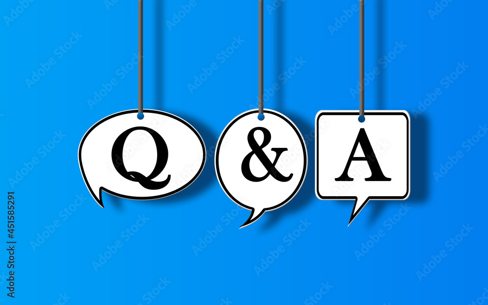 Questions and Answers Symbol In Bubble speech Hanged with string On ...