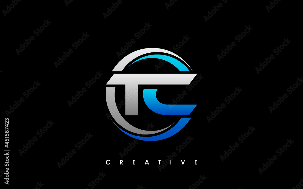 TC Letter Initial Logo Design Template Vector Illustration Stock Vector ...