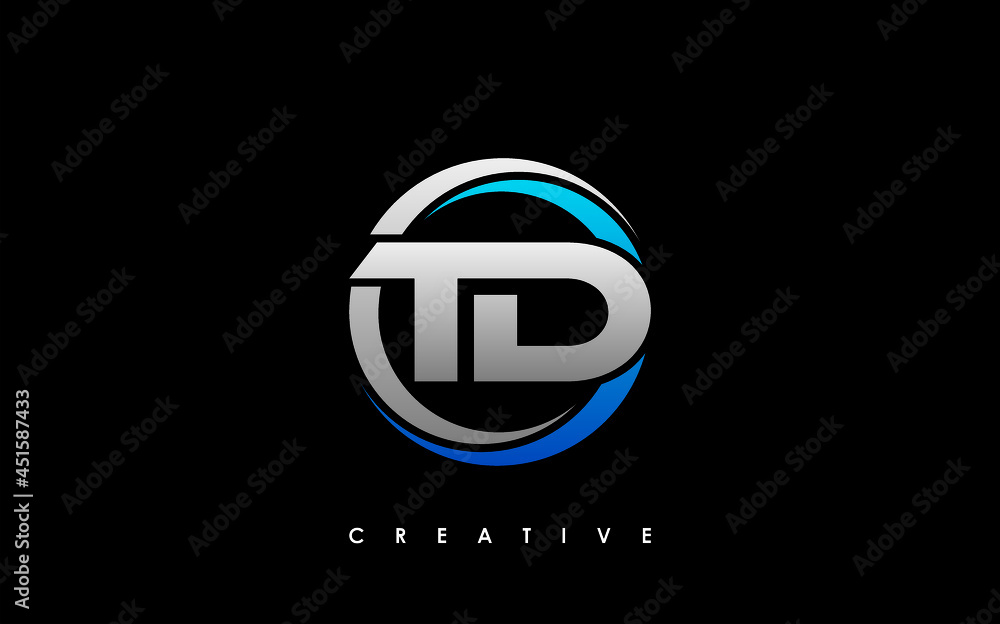 TD Letter Initial Logo Design Template Vector Illustration Stock Vector ...