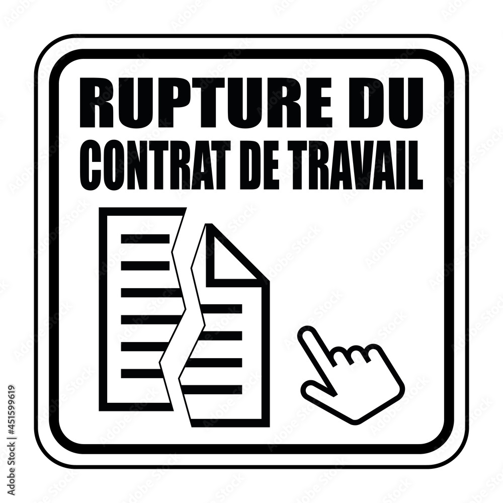 Logo rupture du contrat de travail. Stock-Vektorgrafik | Adobe Stock