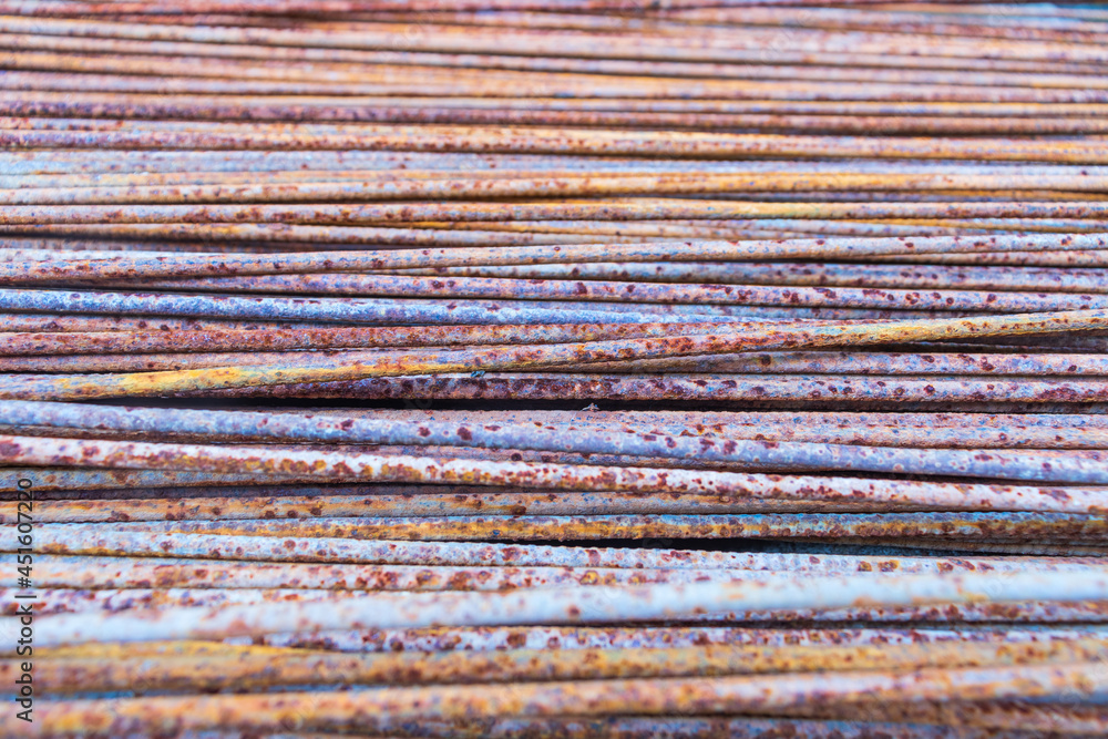 Foto Stock Metal fittings for reinforced concrete. Main construction ...