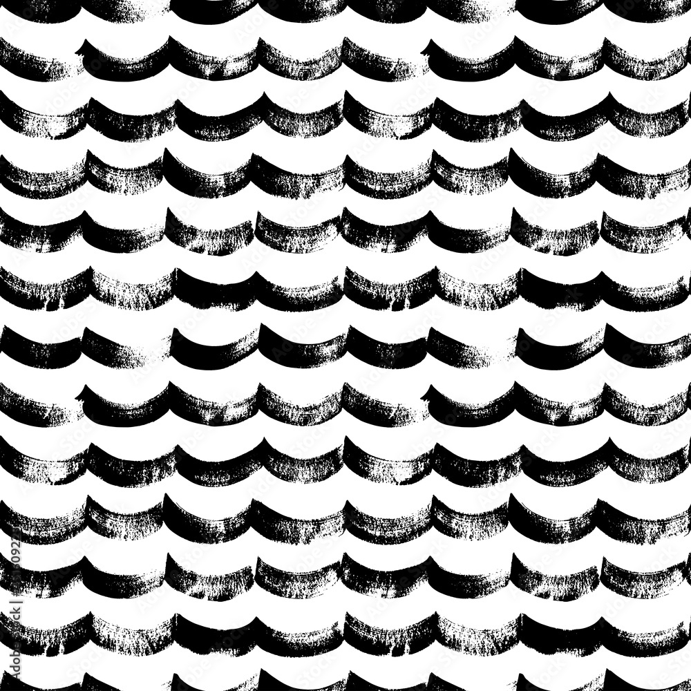 Seamless surface pattern design with semicircles. Scallop scales, river ...