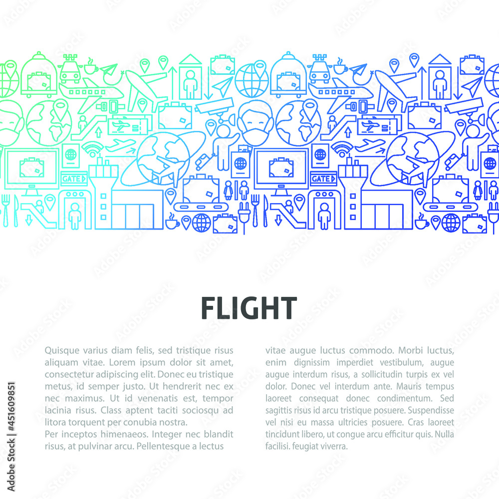 Flight Line Template. Vector Illustration of Outline Design. Stock ...