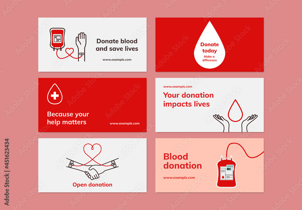 Editable Social Media Banner Layout for Blood Donation Campaign Stock ...