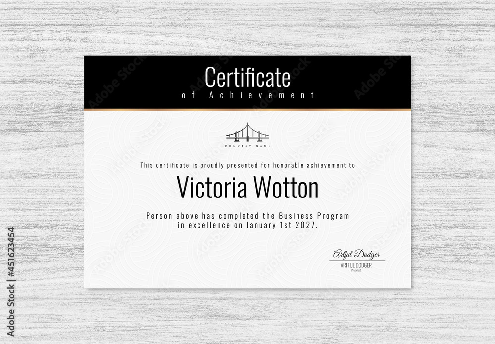 Professional Award Certificate Layout in Classy Design Stock Template ...