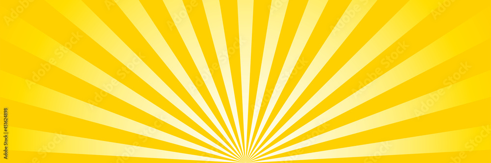 Retro sun rays as abstract background. Vintage sunburst yellow beams ...