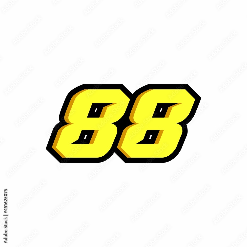 Design number 88 racing logo on white background Stock Vector | Adobe Stock