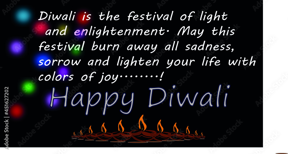 Happy Diwali luxury greeting card. Indian festival of lights holiday ...