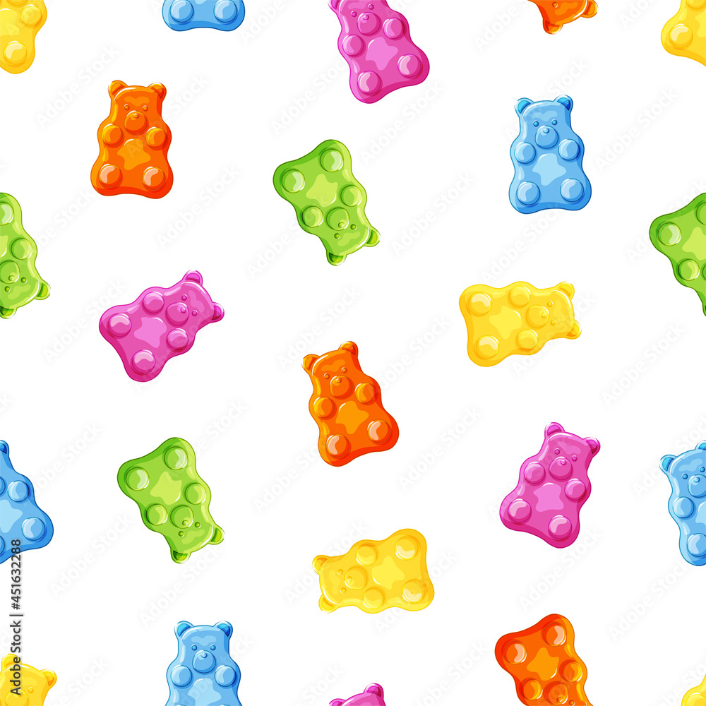 Various Gummy and Jelly Bears. Fruity and tasty Sweets and candies ...
