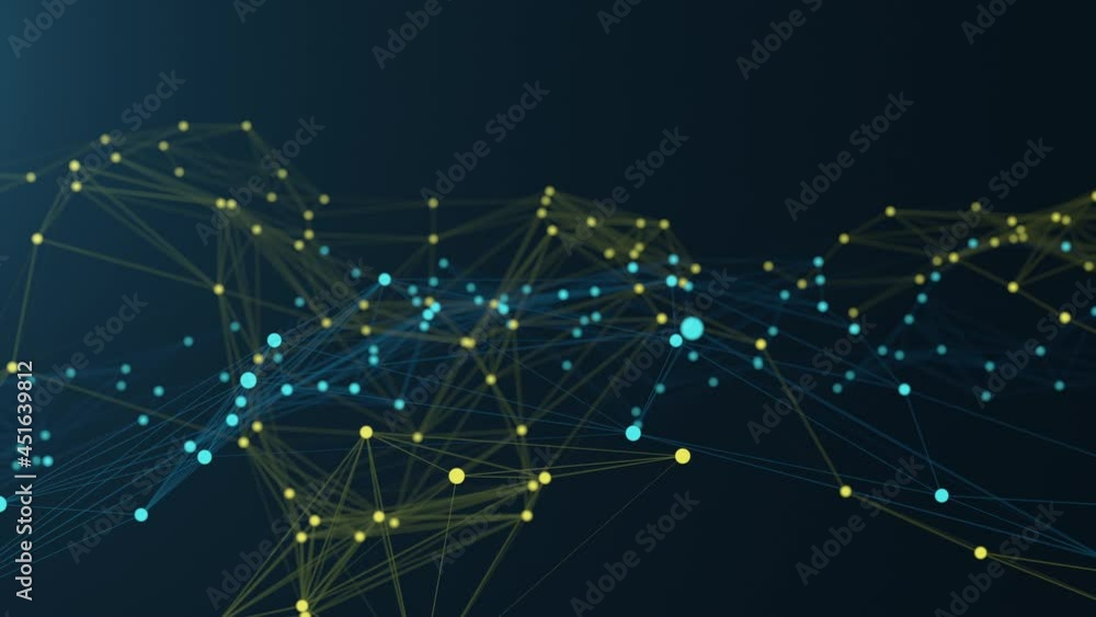 4K seamless loop of digital network. Futuristic technology abstract ...