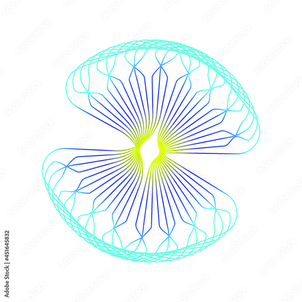 Spirograph patterns. abstract shapes for design. A circular ornament of ...