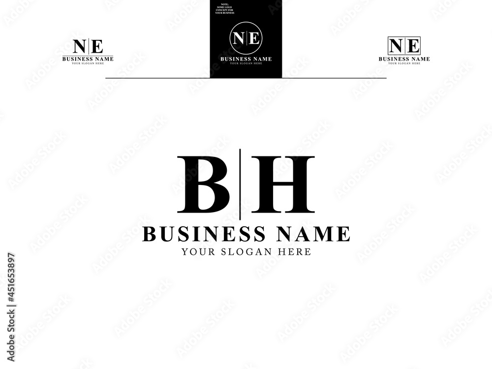 Letter BH Logo, Monogram bh logo icon vector with Abstract B&H unique ...