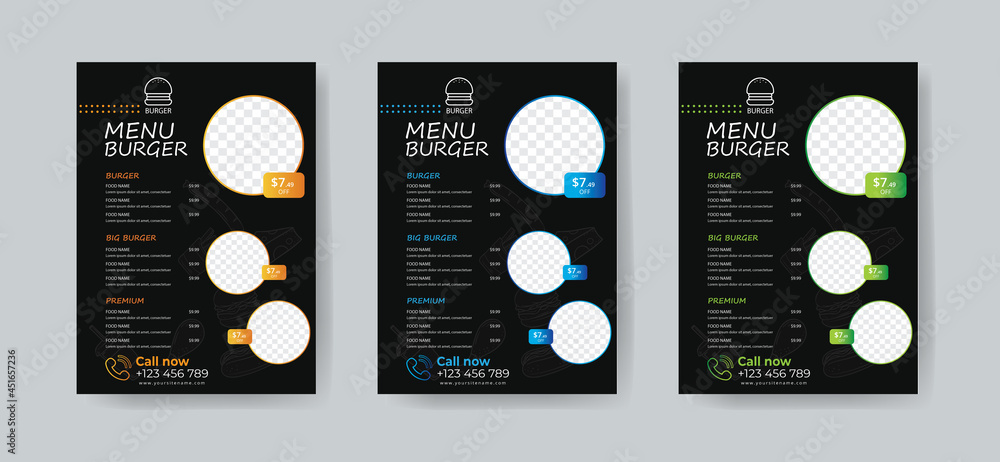 Restaurant menu design. Vector menu flyer template for cafe, coffee ...