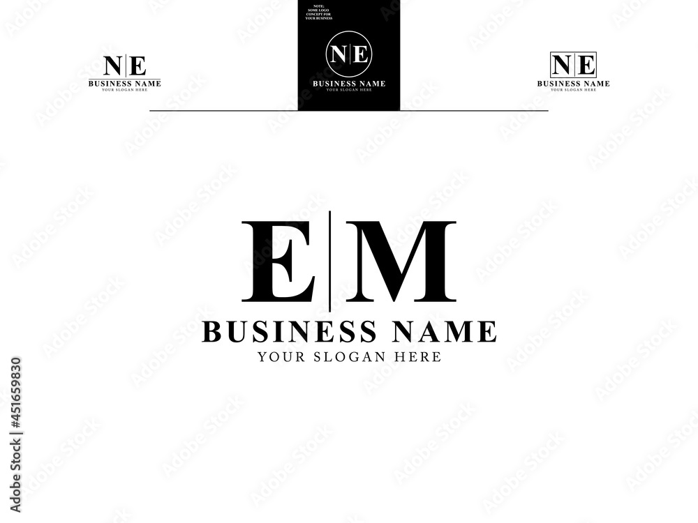 Letter EM Logo, Monogram em logo icon vector with Abstract E&M unique ...