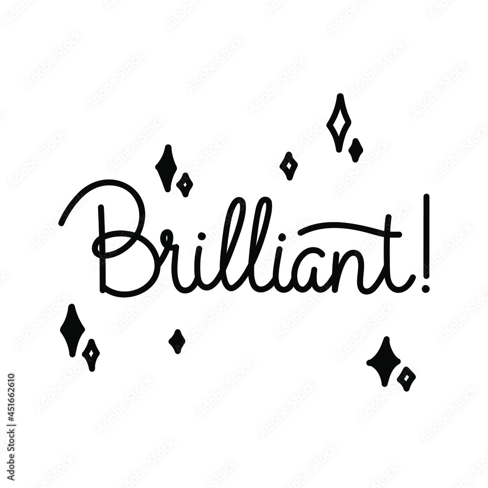 Hand-drawn monoline calligraphic text - Brilliant! Trendy mono line ...