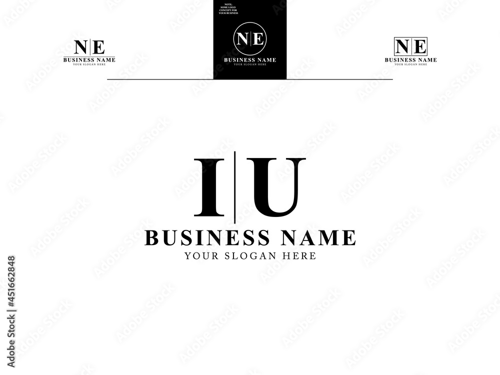Letter IU Logo Design, Monogram iu logo icon vector with Abstract I&U ...
