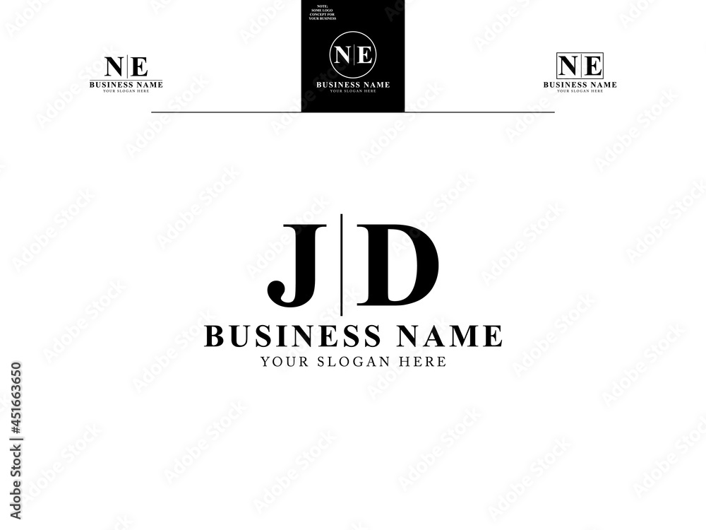 Letter JD Logo Design, Monogram jd logo icon vector with Abstract J&D ...