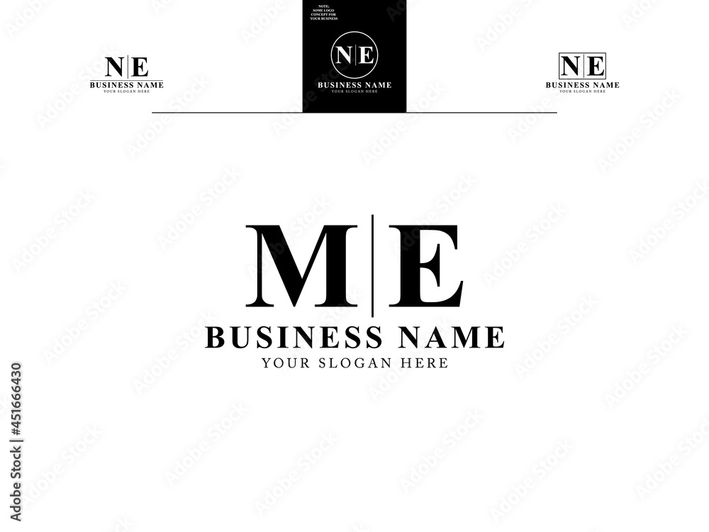 Letter ME Logo Design, Monogram me logo icon vector with Abstract M&E unique and simple letter ...