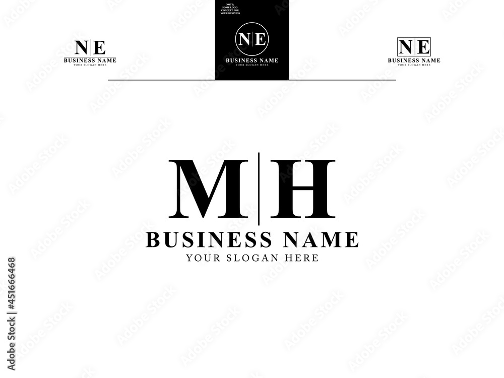 Letter MH Logo Design, Monogram mh logo icon vector with Abstract M&H ...