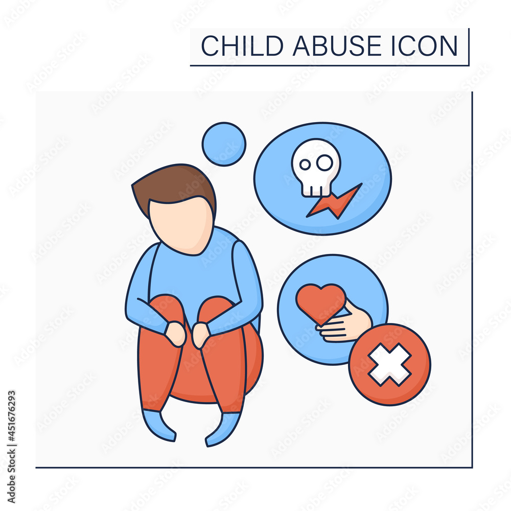Stress color icon. Support lack. Time-intensive parenting, stressful ...