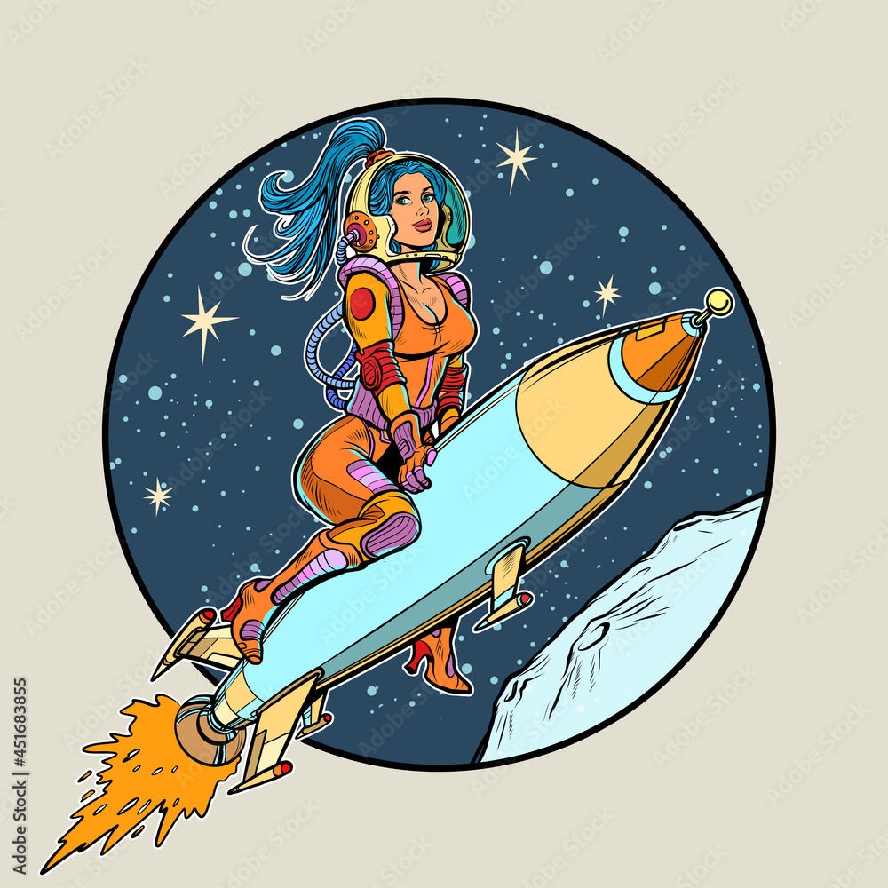 Pin Up Sexy Female Astronaut