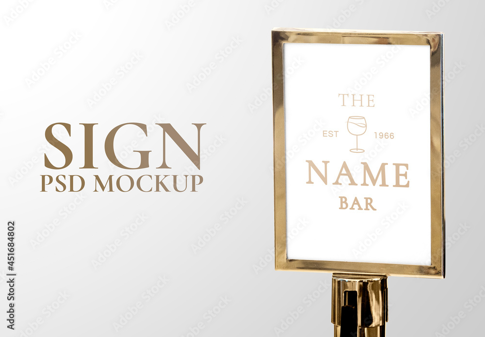 Golden Luxury Sign Mockup for Events Stock Template | Adobe Stock