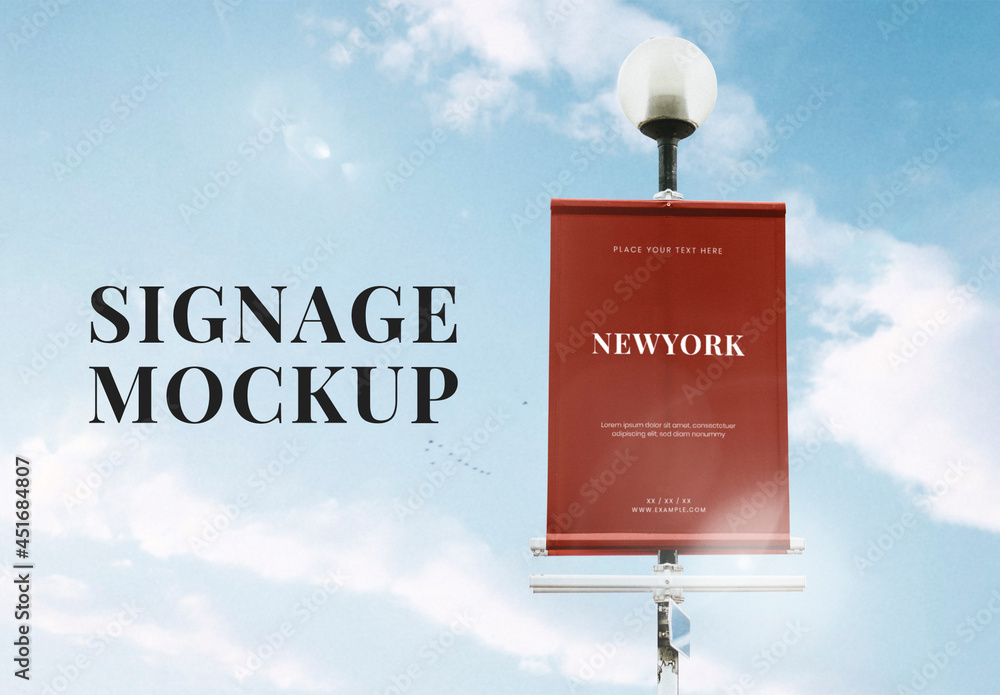 Poster Mockup on a Street Light Pole Stock Template | Adobe Stock