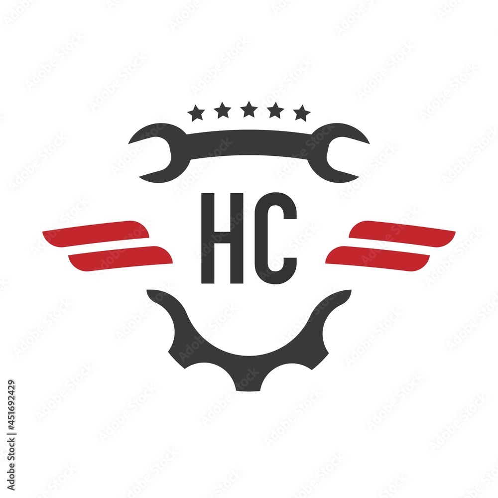 Initial Letter HC Auto Repair Logo Design Template. Auto repair ...