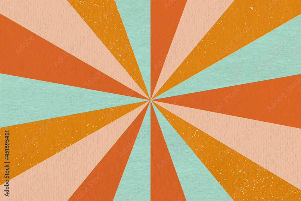 Retro 60s 70s ray groovy bright background texture. Stock Illustration ...