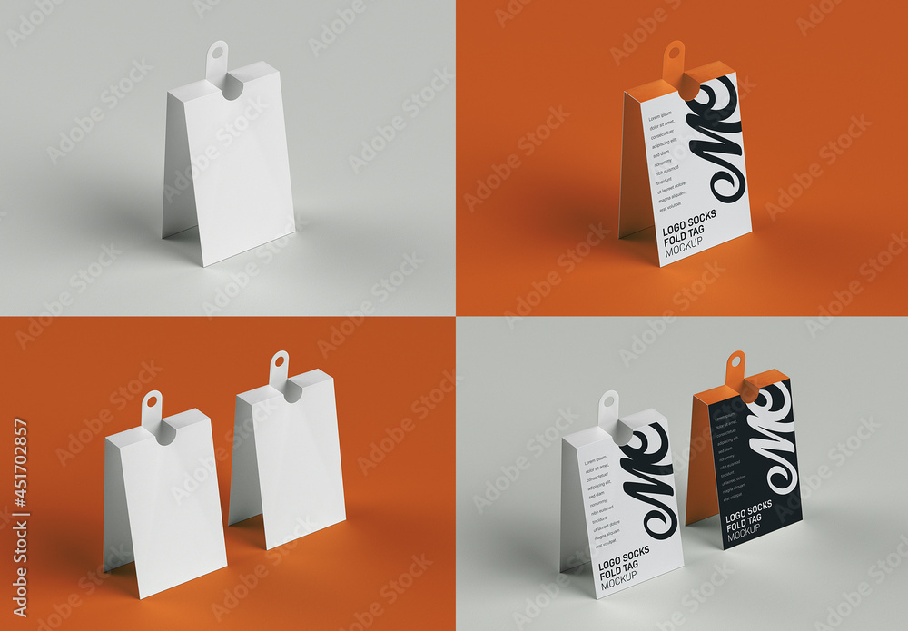 Logo Socks Fold Tag Mockup Stock Template | Adobe Stock